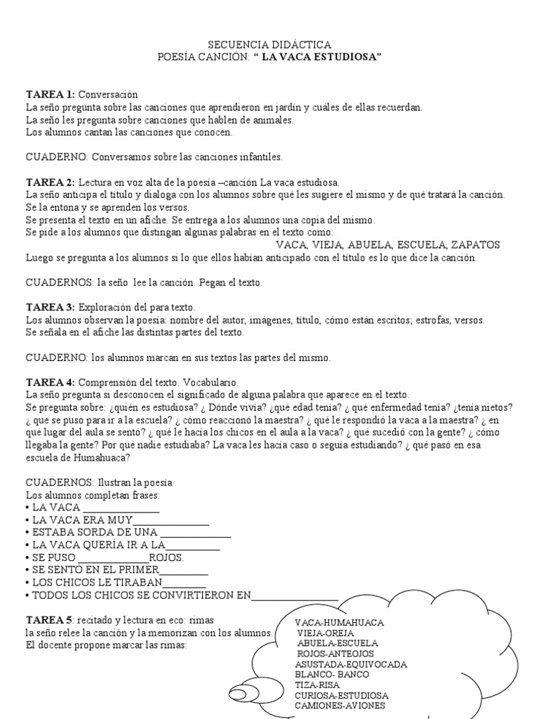 Secuencia Didactica Poesia 1 Grado | PDF | Poesía | Lectura (proceso)