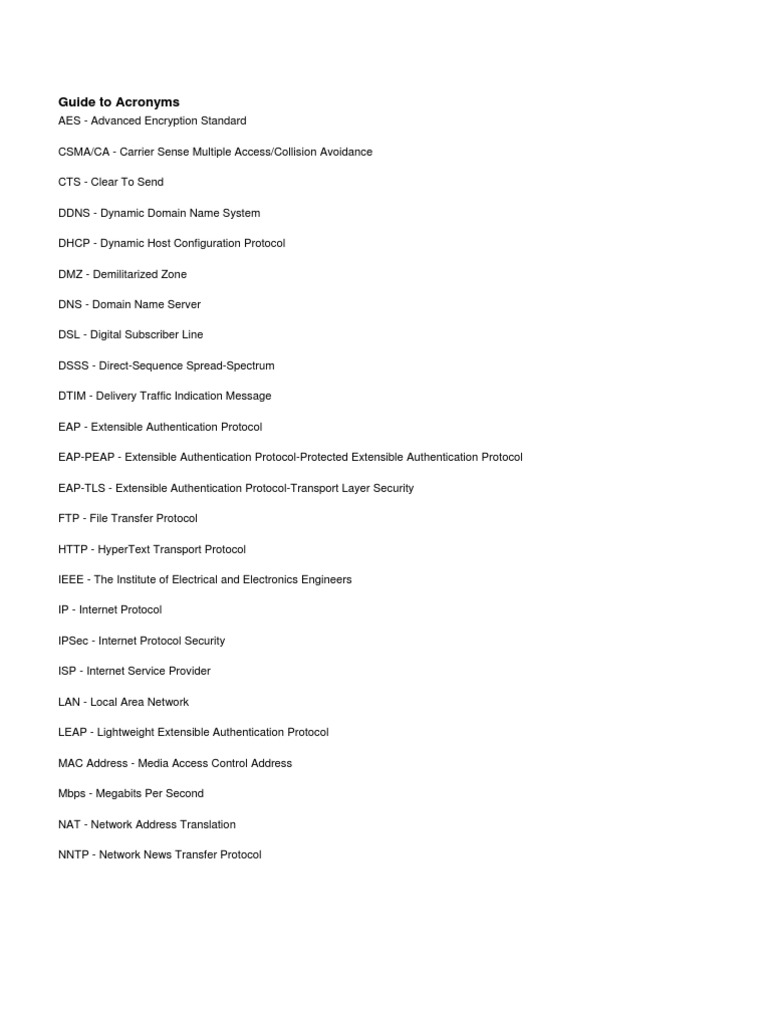 Network Acronyms | PDF