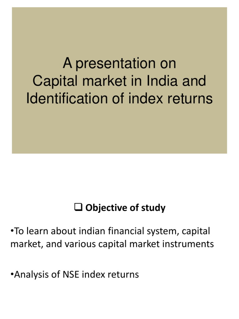Capital Market Indices in India Analysis | PDF | Financial Markets ...