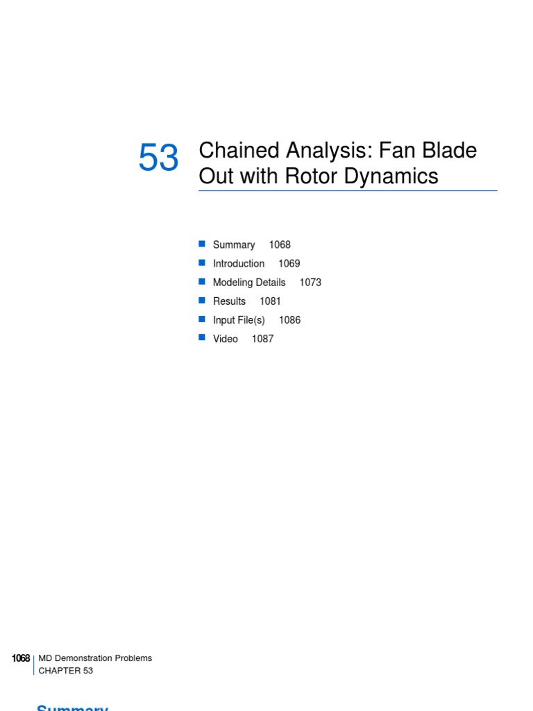 Chained Analysis: Fan Blade Out With Rotor Dynamics | PDF | Helicopter ...