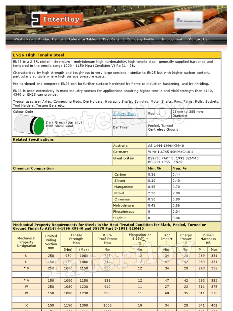 EN26 | PDF | Annealing (Metallurgy) | Heat Treating