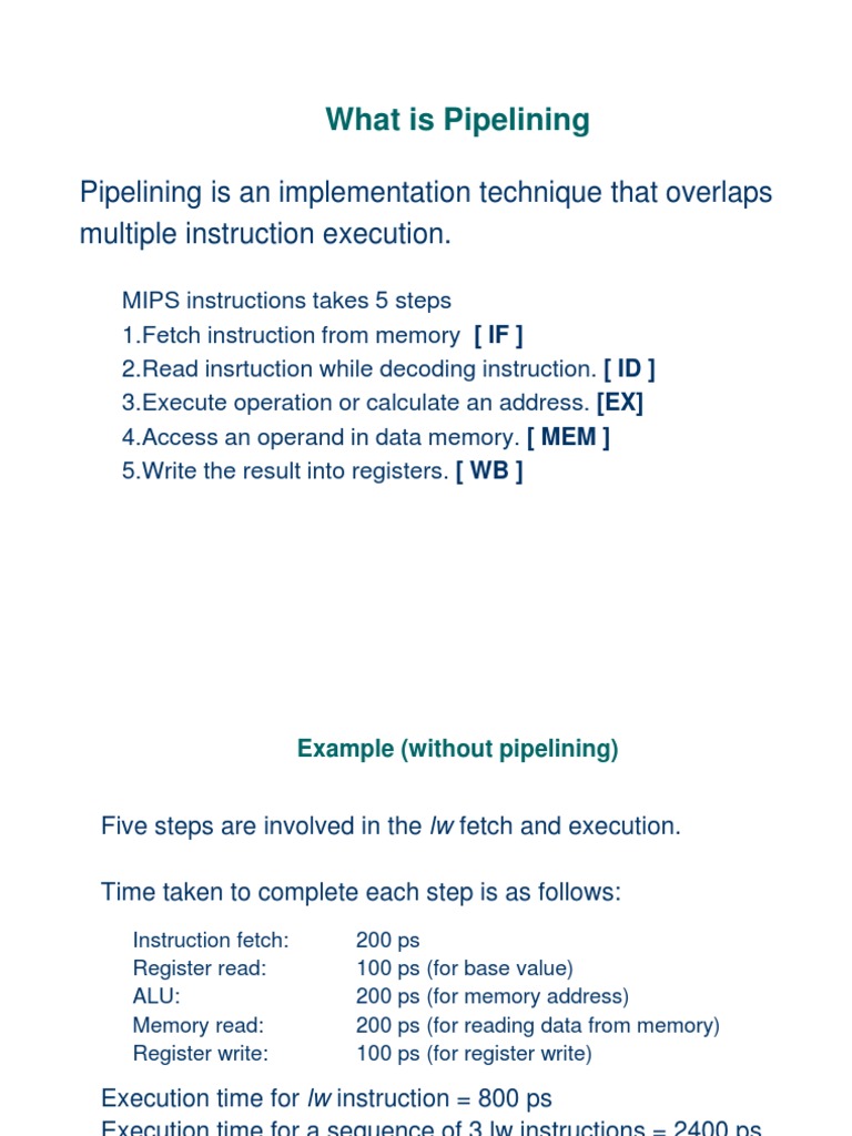 Understanding Pipelining in MIPS | PDF
