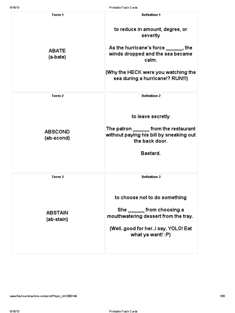Printable Flash Cards | PDF