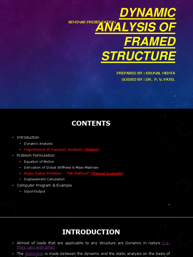 Dynamic Analysis of Framed Structure - R | PDF | Matrix (Mathematics ...