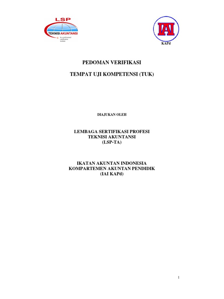 Pedoman Verifikasi TUK | PDF