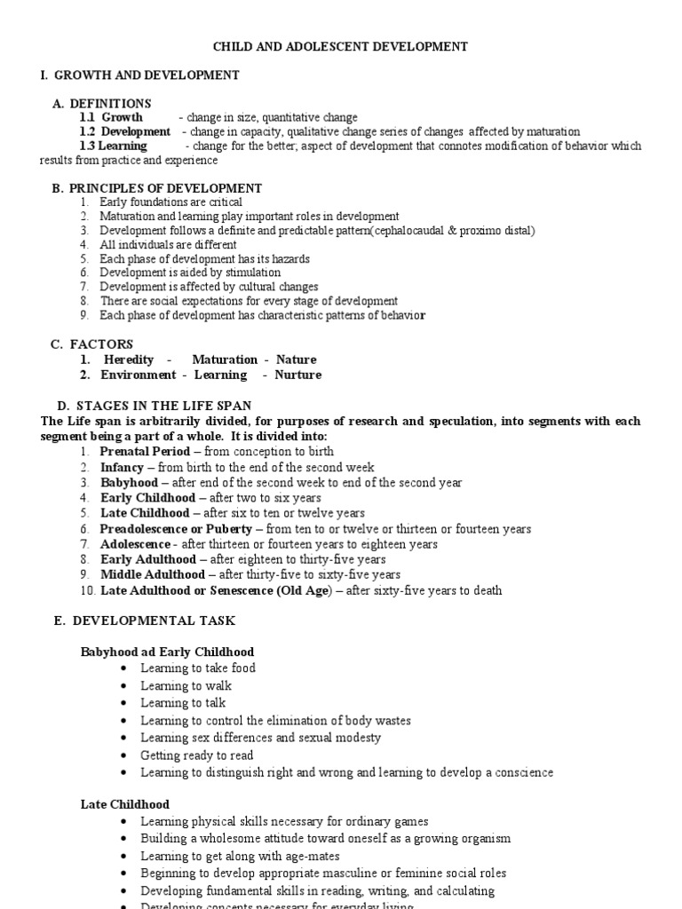Child and Adolescent Development Overview | PDF | Adolescence | Perception