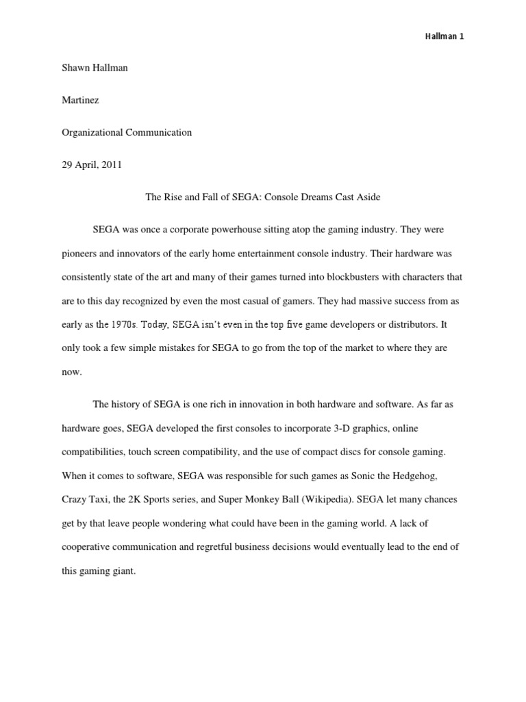 Sega Case Study | PDF | Video Game Consoles | Product Introductions
