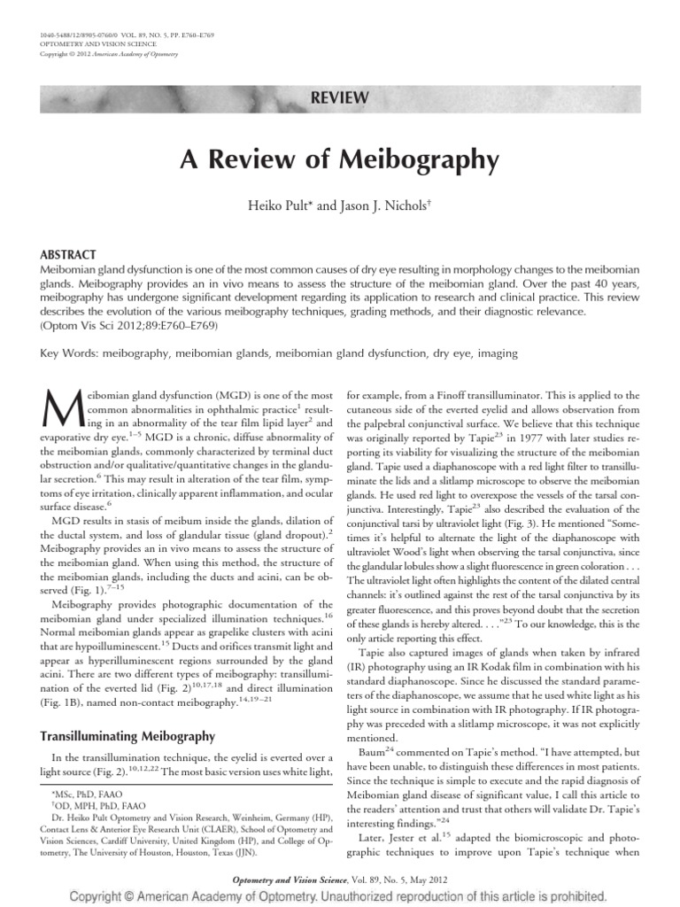 A Review of Meibography.27 | PDF | Optical Filter | Infrared