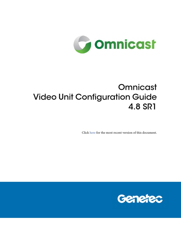 Omnicast Video Unit Configuration Guide 4.8 SR1 | PDF | Exposure ...