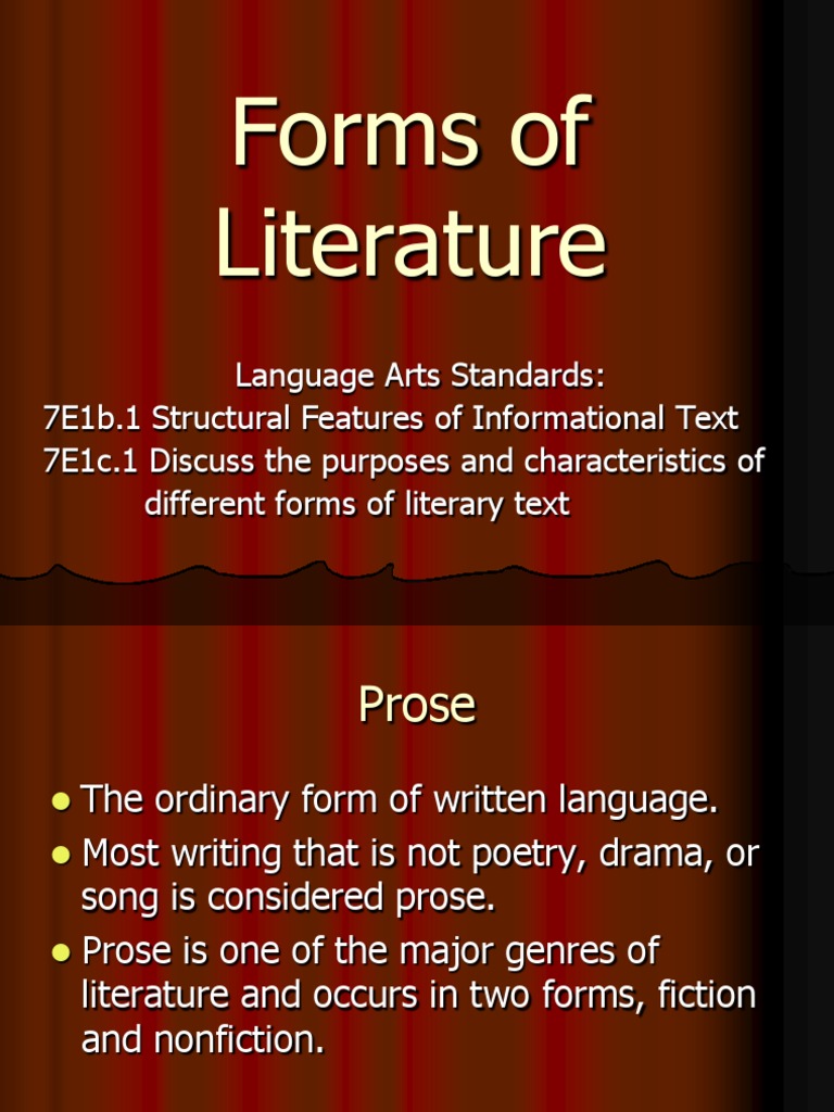 Forms of Literature | PDF | Young Adult Fiction | Poetry