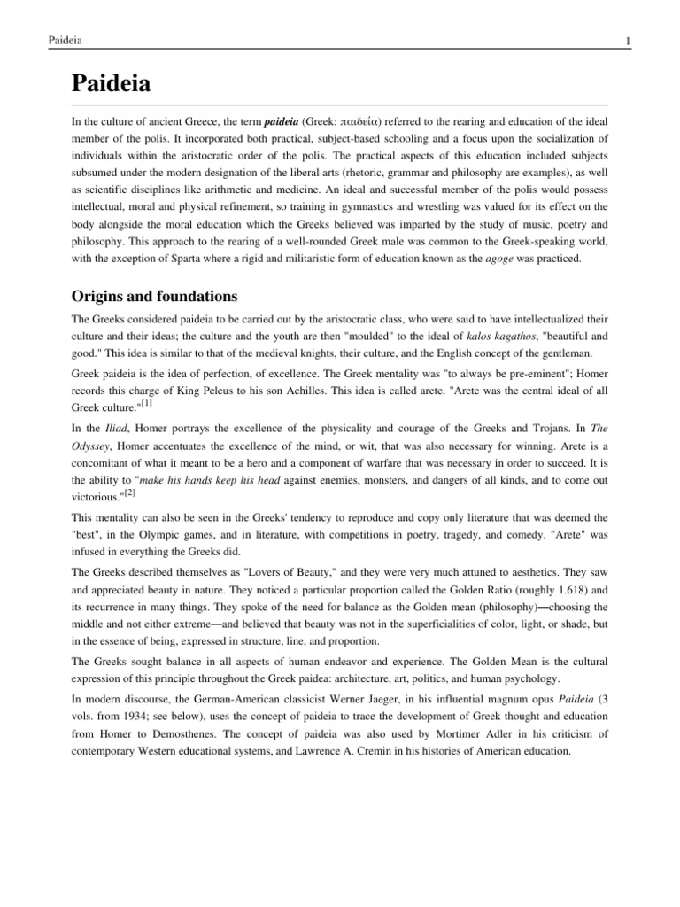 Paideia | PDF | Ancient Greece | Greece