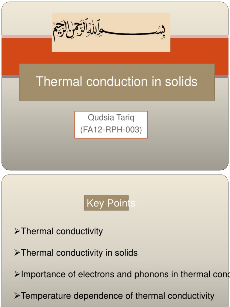 Thermal Conductivity in Solids | PDF | Thermal Conductivity ...