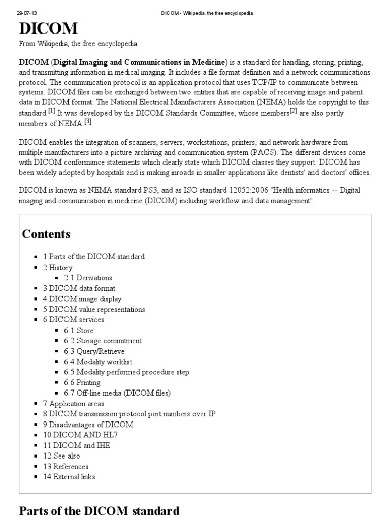DICOM | PDF | Medical Imaging | Imaging