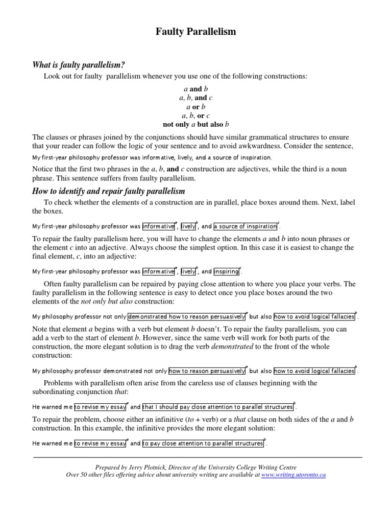 Faulty Parallelism | Phrase | Verb | Free 30-day Trial | Scribd