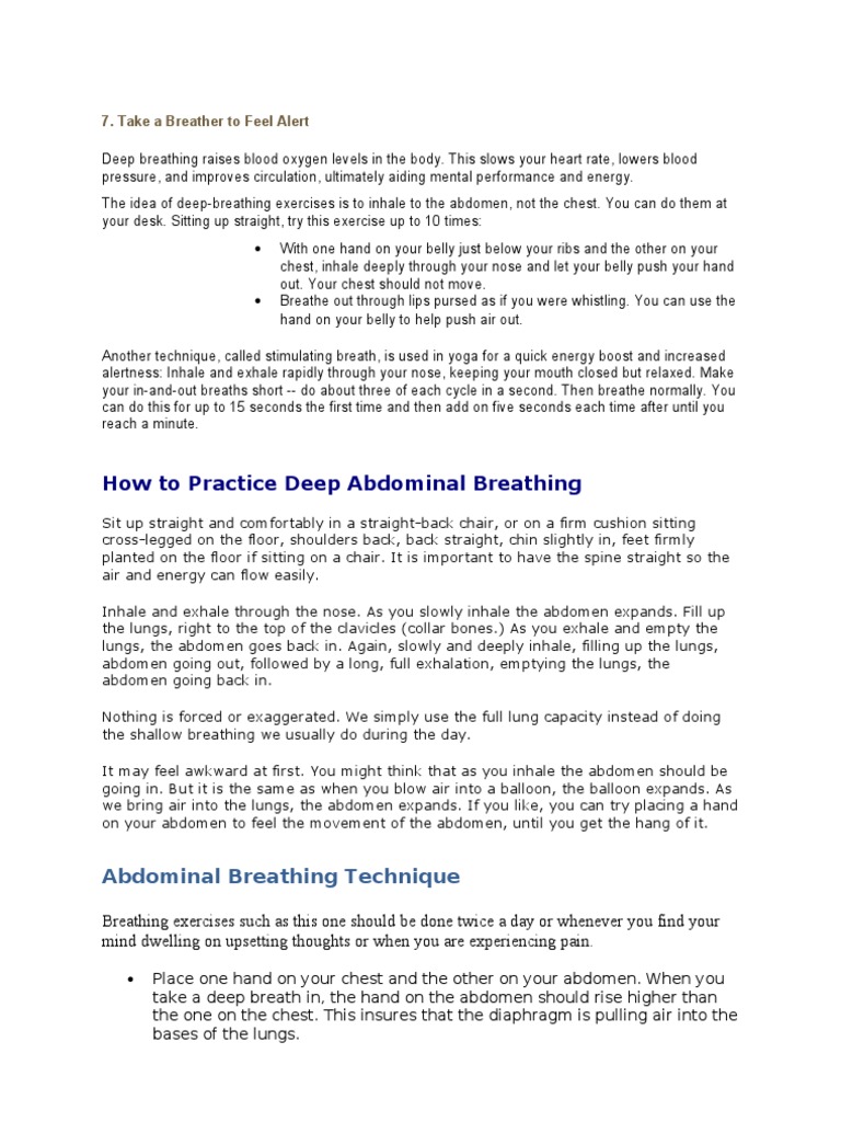 Breathing Exercise | PDF | Breathing | Exhalation