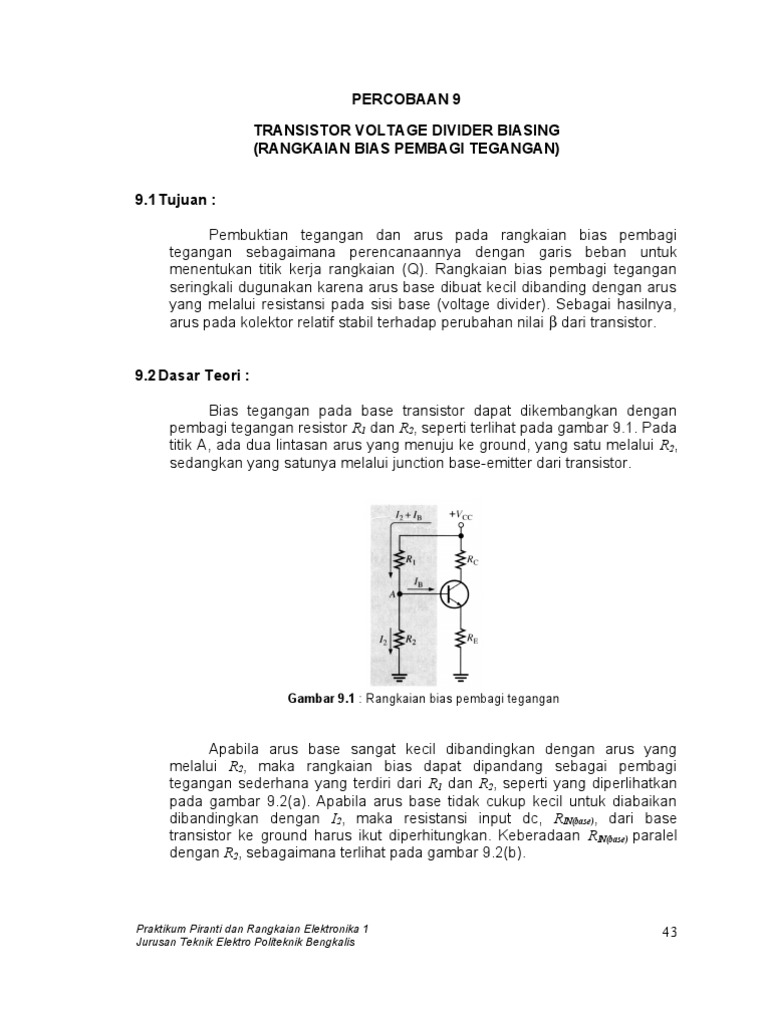 Perc - 9 Rangkaian Bias Pembagi Tegangan | PDF