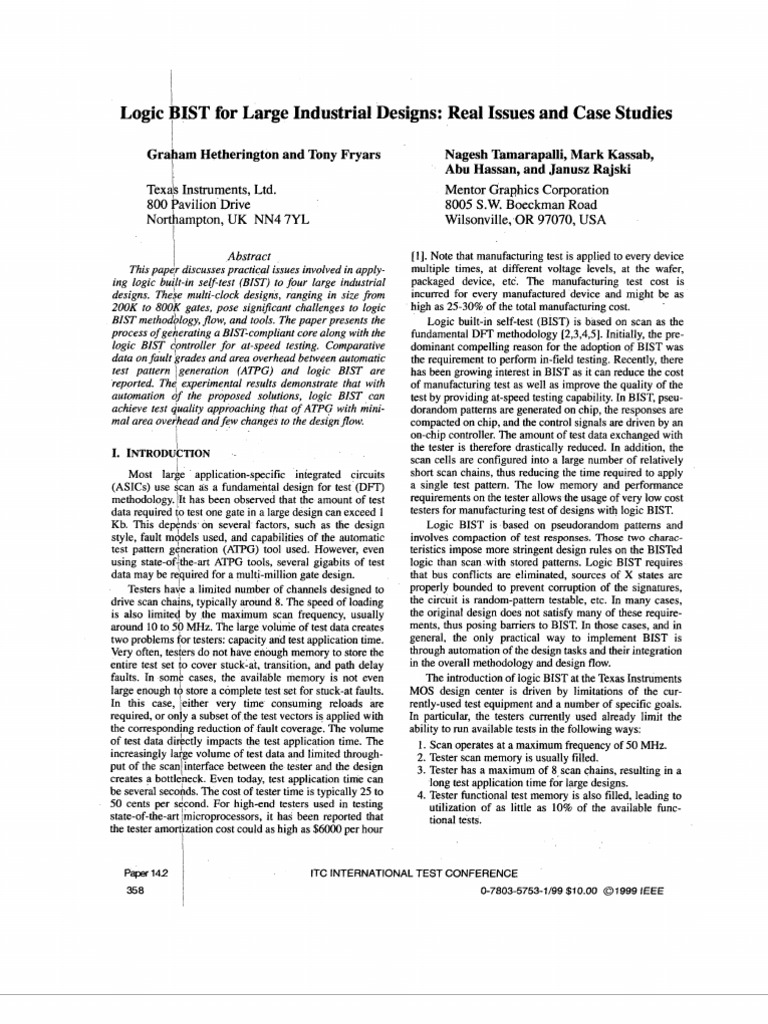 LBIST | PDF | Logic Gate | Electrical Engineering