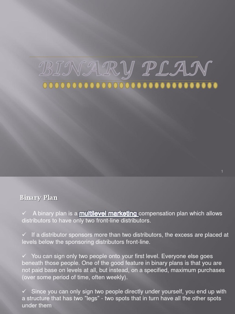 MLM Software Binary Plan | PDF | Multi Level Marketing | Business (General)