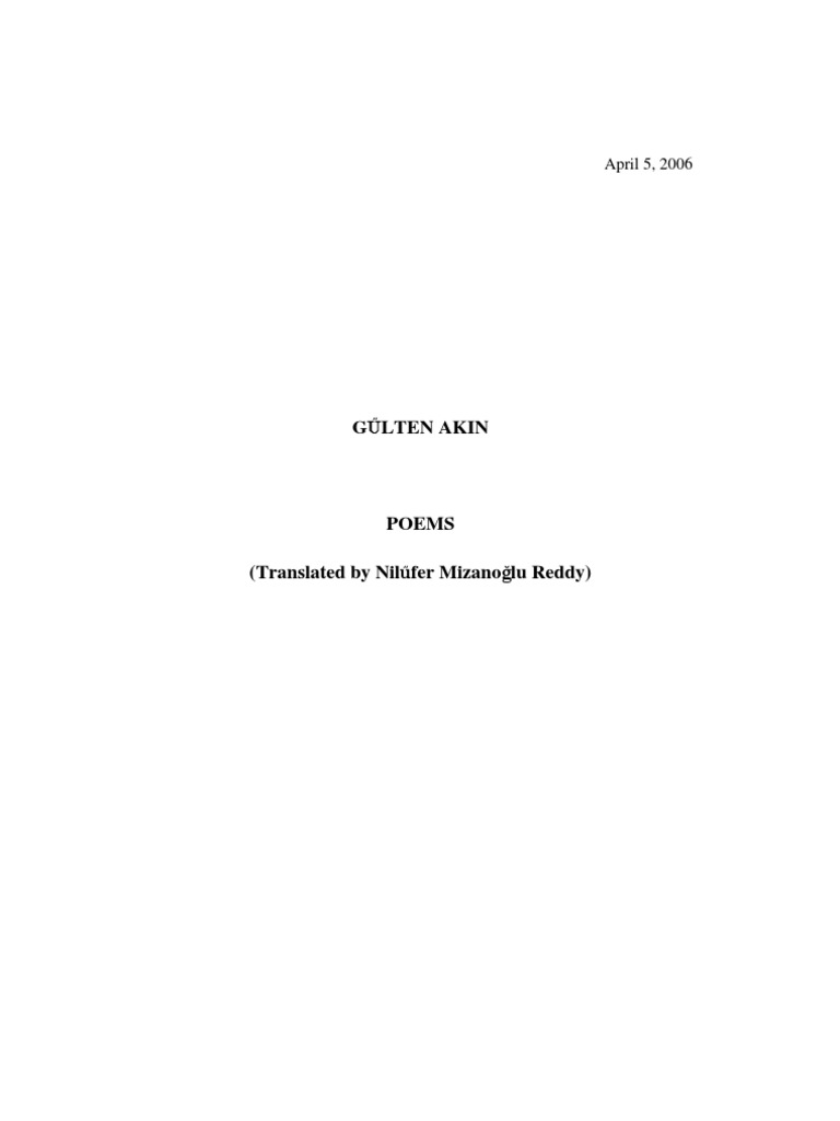 Gulten Akin | PDF | Turkey | Poetry