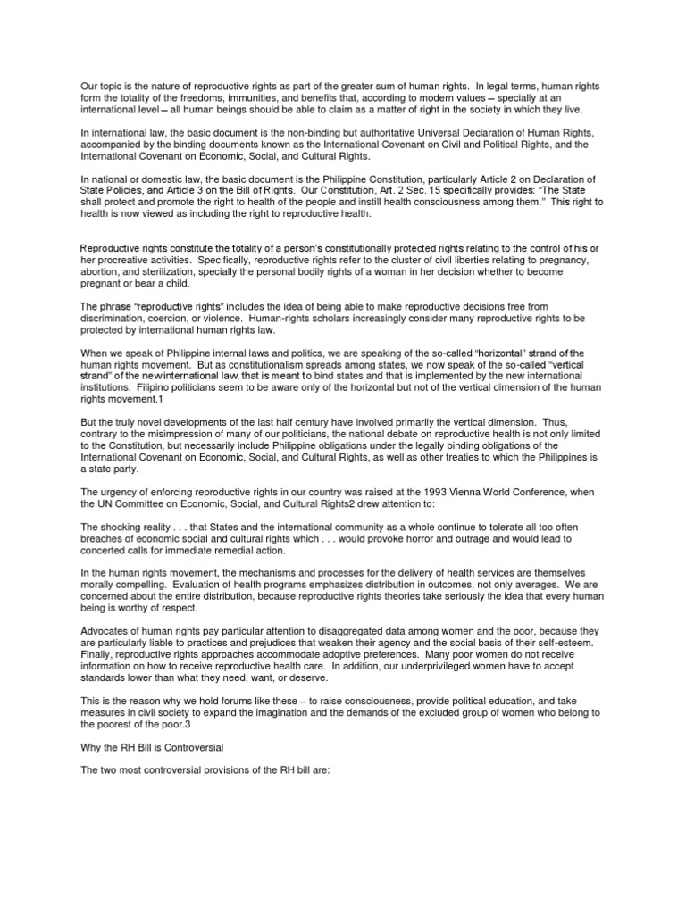 RH Bill | PDF | Reproductive Rights | Human Rights