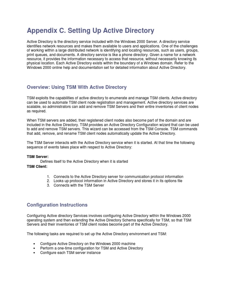 Appendix C. Setting Up Active Directory | Download Free PDF | Active ...
