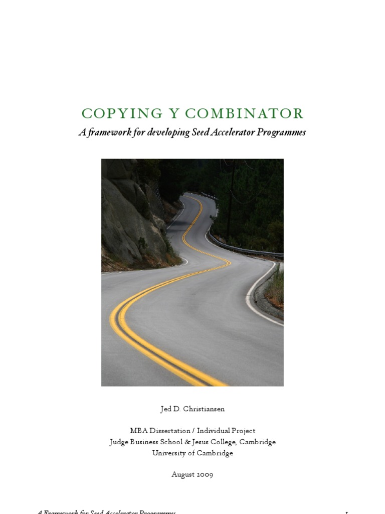 Framework of YCombinator | PDF | Startup Company | Small Business & Entrepreneurs