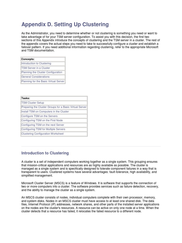 Appendix D | PDF | Computer Cluster | Computer Network