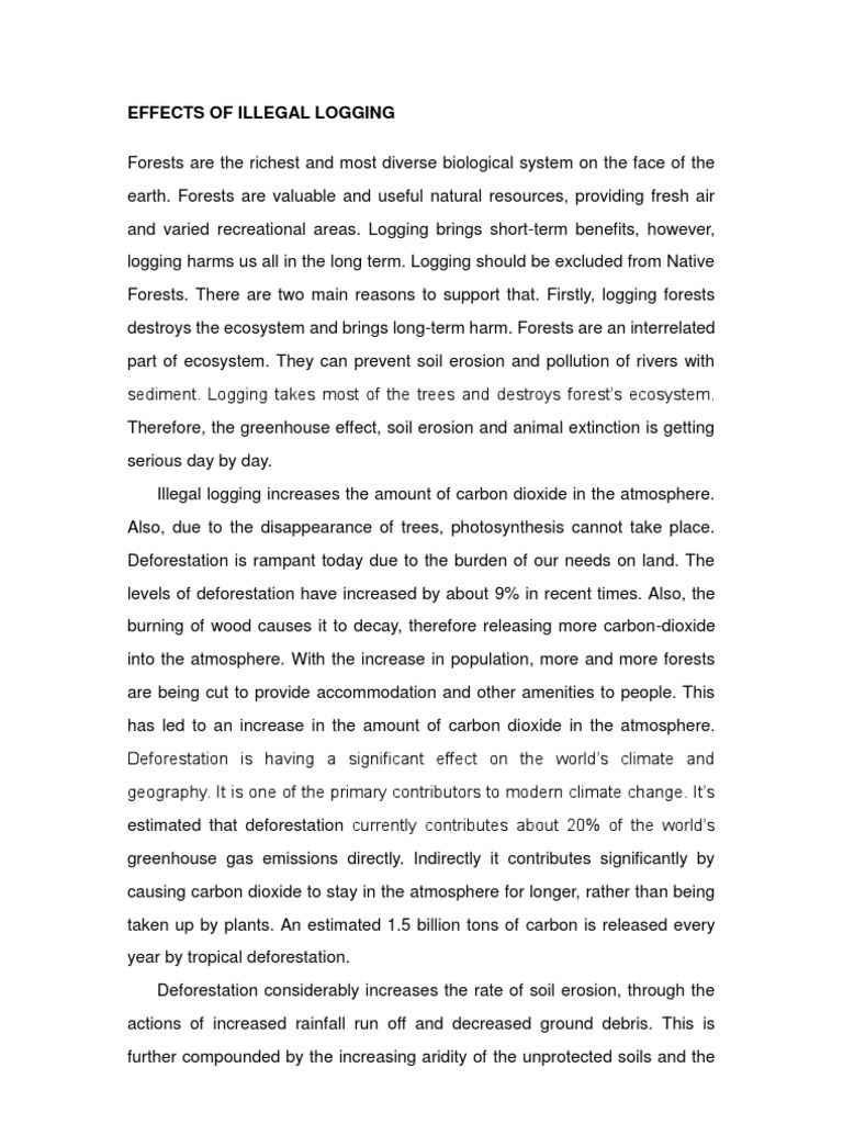 Effects of Illegal Logging | Download Free PDF | Deforestation | Soil