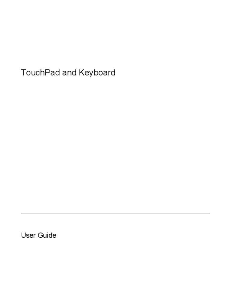 TouchPad and Keyboard | PDF | Games & Activities | Computers