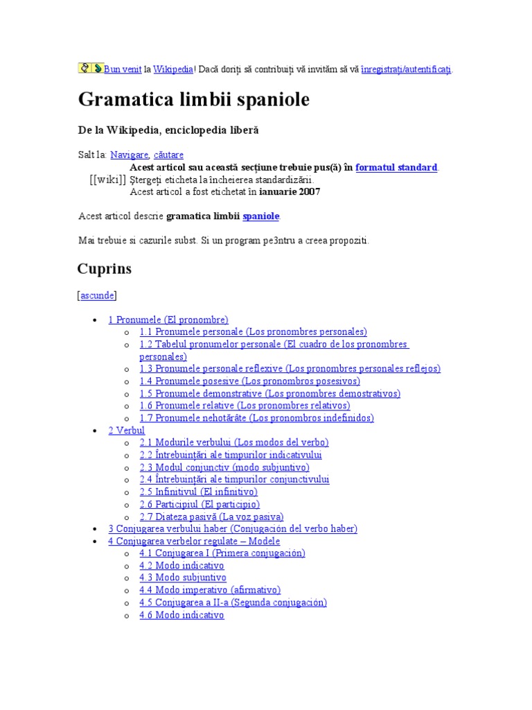 Spaniola Gramatica | PDF