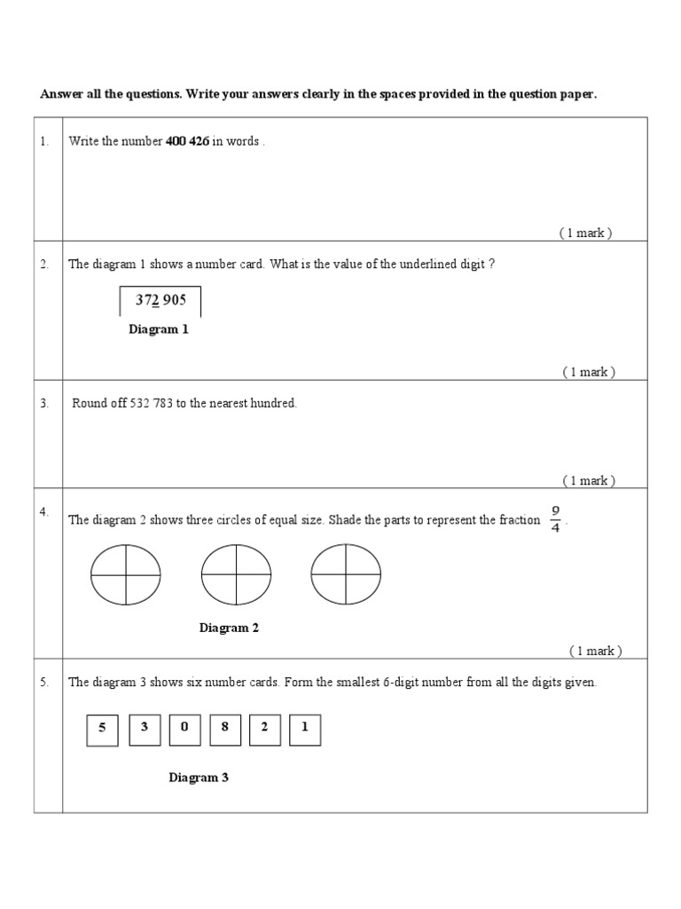 Answer All The Questions. Write Your Answers Clearly in The Spaces ...