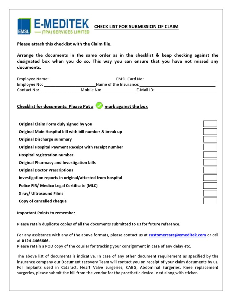 Document Submission Checklist | PDF