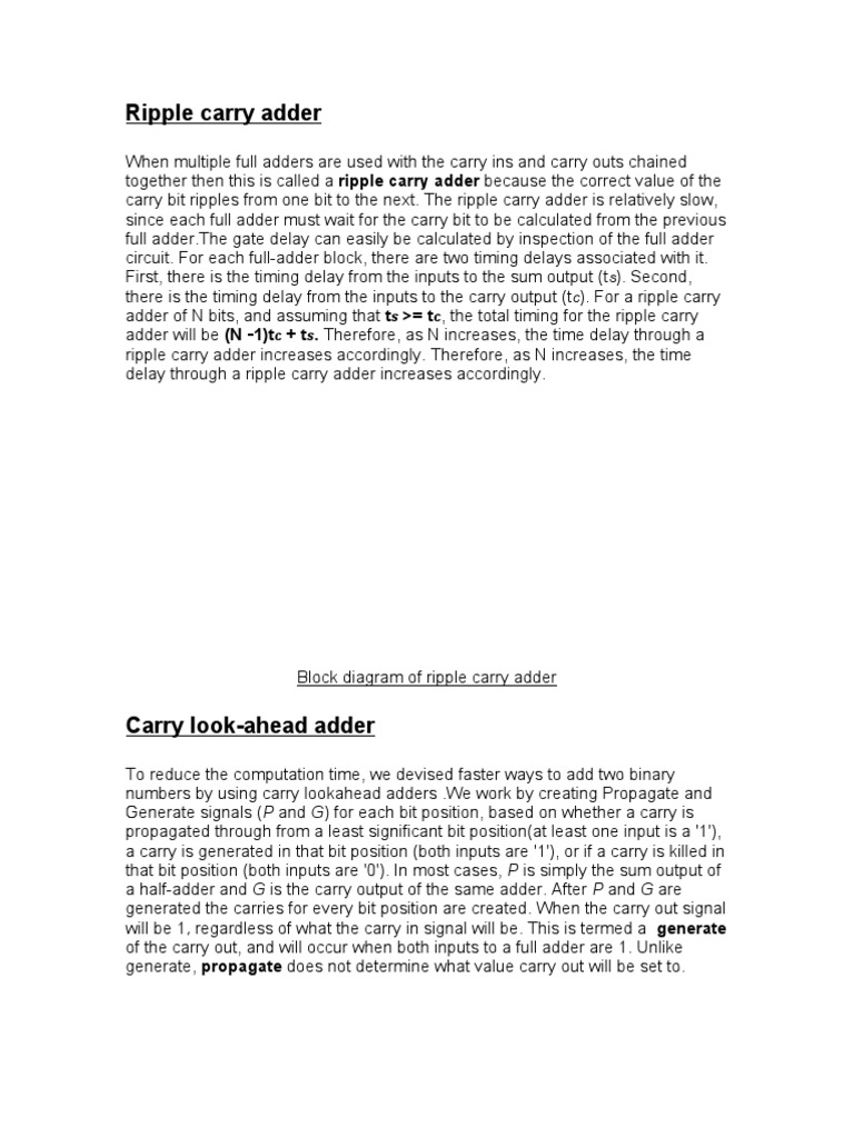 Ripple Carry Adder | PDF | Applied Mathematics | Computer Engineering
