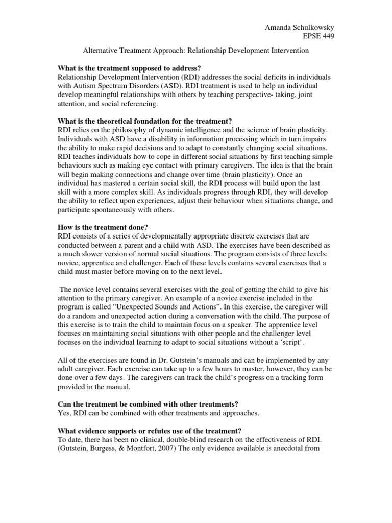 Relationship Development Intervention | PDF | Autism Spectrum ...