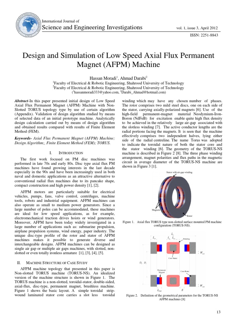 Design of Low Speed AFPM Machine | PDF | Finite Element Method ...
