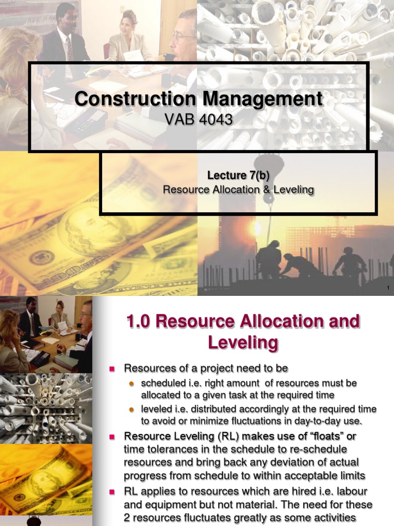 Construction Management: Resource Allocation & Leveling | PDF | Project ...