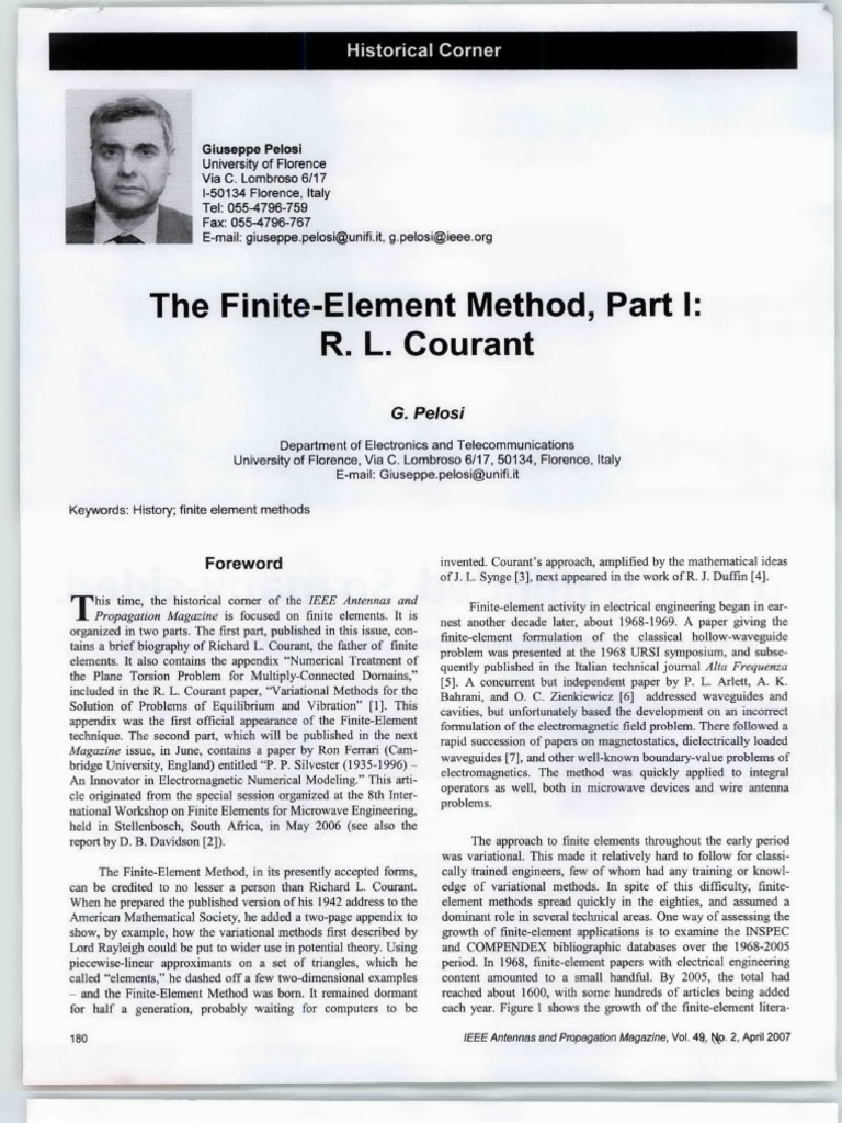 The Finite-Element Method Part I R. L. Courant (Historical Corner ...