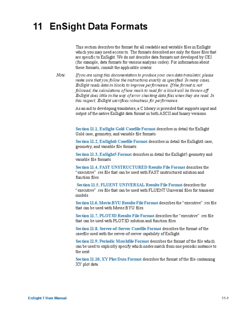 Ensight File Format Manual | PDF | File Format | Computer File