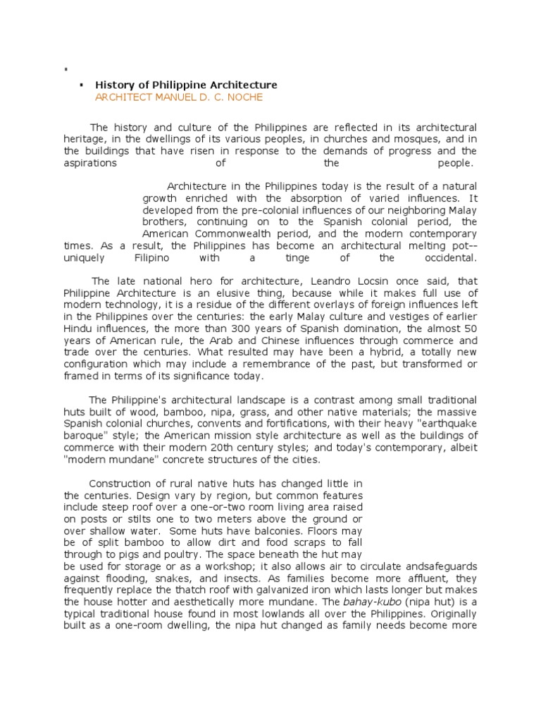 History of Philippine Architecture | PDF | Architectural Design ...