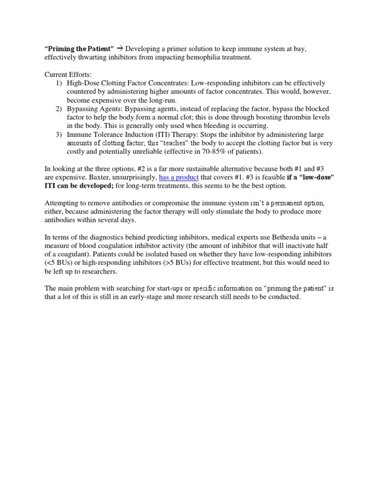 Priming The Patient - Basic Information | PDF