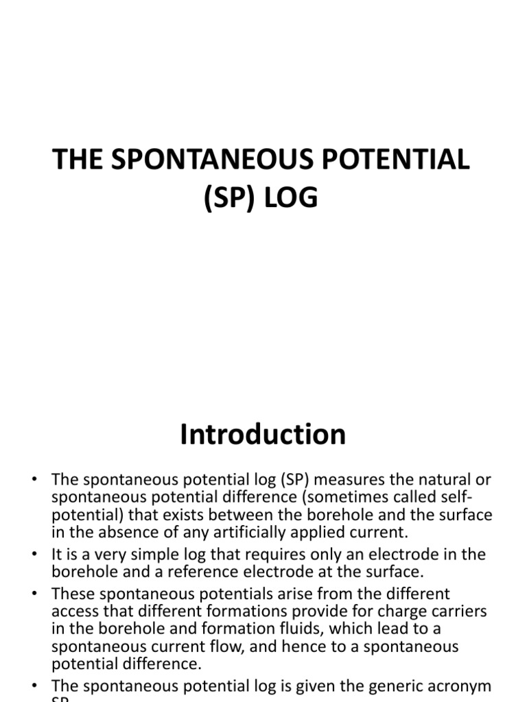 SP Log Interpretation and Applications | PDF | Chemistry | Applied And ...