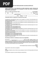 OBC (NCL) Certificate Format | PDF | Magistrate | Government