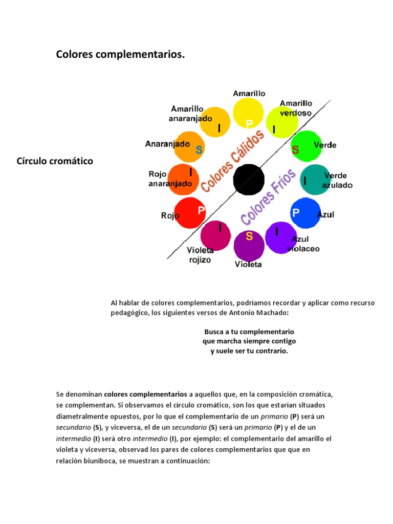 Colores Complementarios | PDF | Color | Amarillo