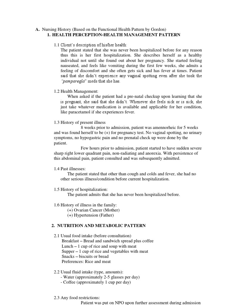 Gordon sAMPLE | PDF | Patient | Pregnancy