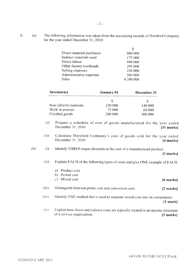 Cape June2011 Accounting Unit2 Ques1 Ex1 Pdf Corporate Jargon