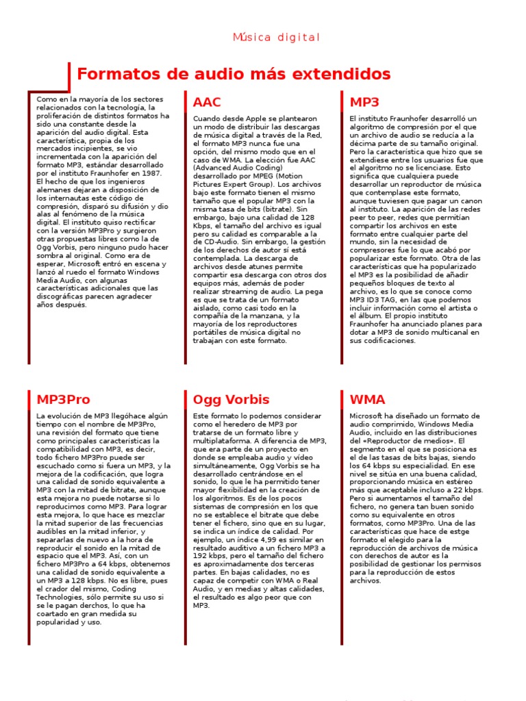 Formatos de Audio | PDF