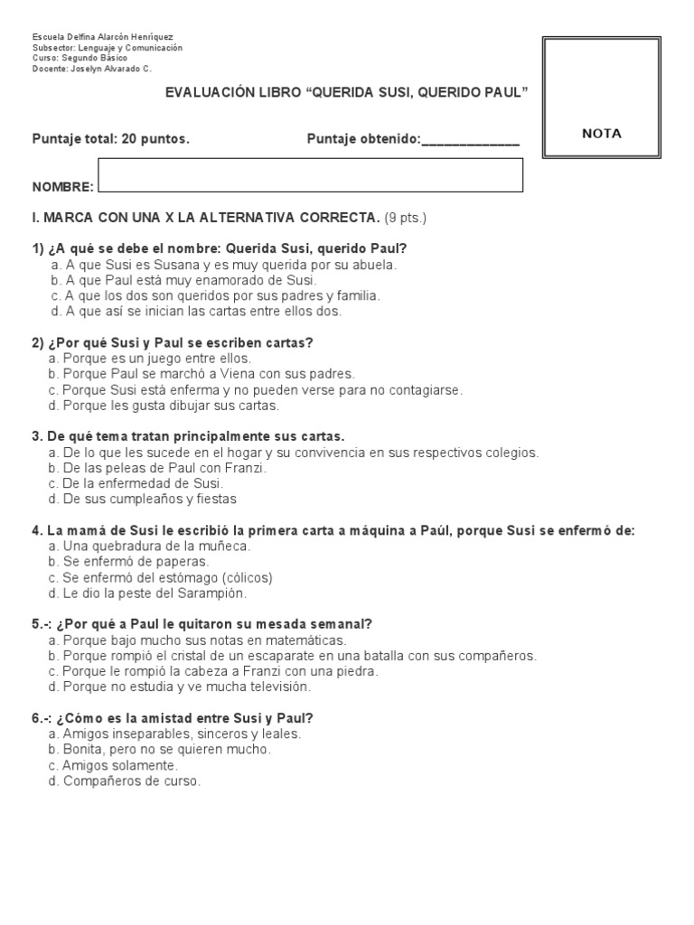 Prueba Querida Susi Querido Paul | PDF | Ocio