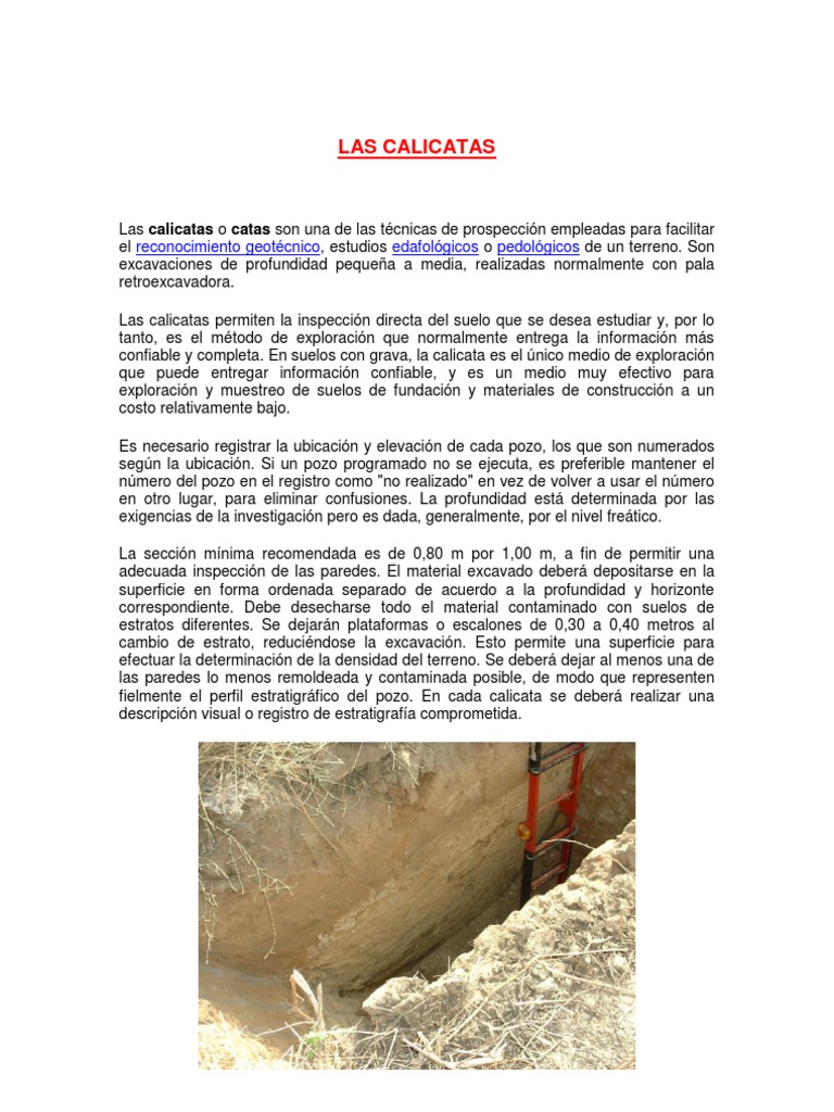 Guía de Calicatas para Estudios Geotécnicos | PDF | Infraestructura | Agua