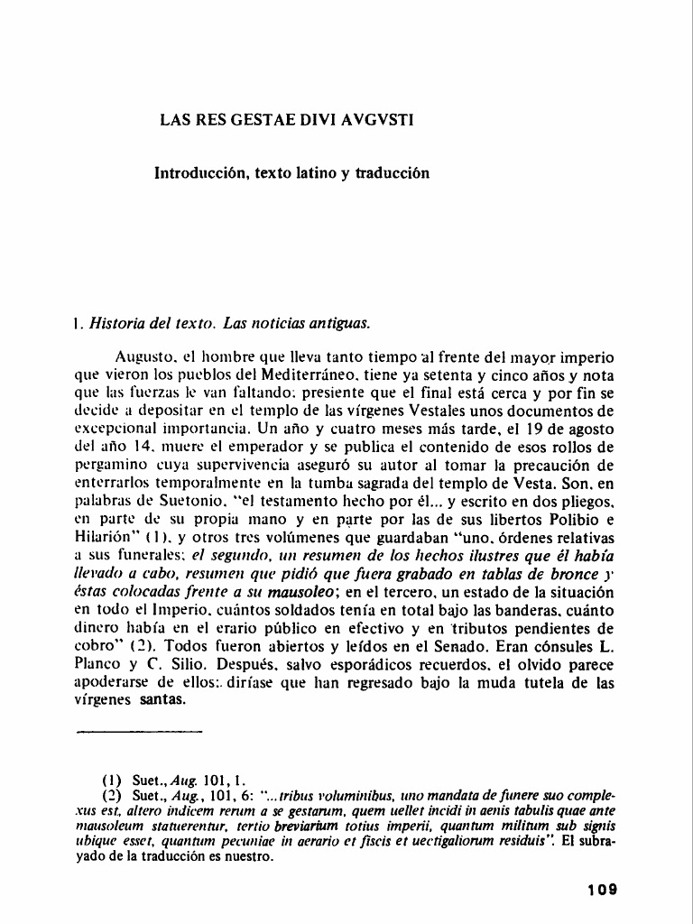 Res Gestae Divi Augustus PDF | PDF | Augusto | imperio Romano