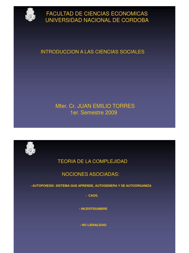 Microsoft Power Point - Diapositivas COMPLEJIDAD Materia Introd | PDF